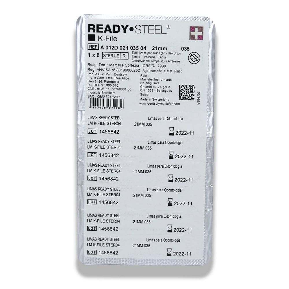 Lima K 1ª Serie 35 de 31mm - Dentsply Sirona - Drogarias Pacheco