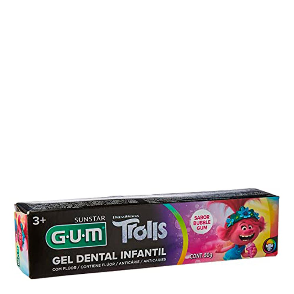 Pasta de Dente Gel Infantil Gum Trolls Sabor Bubble Gum 50g - Drogarias ...