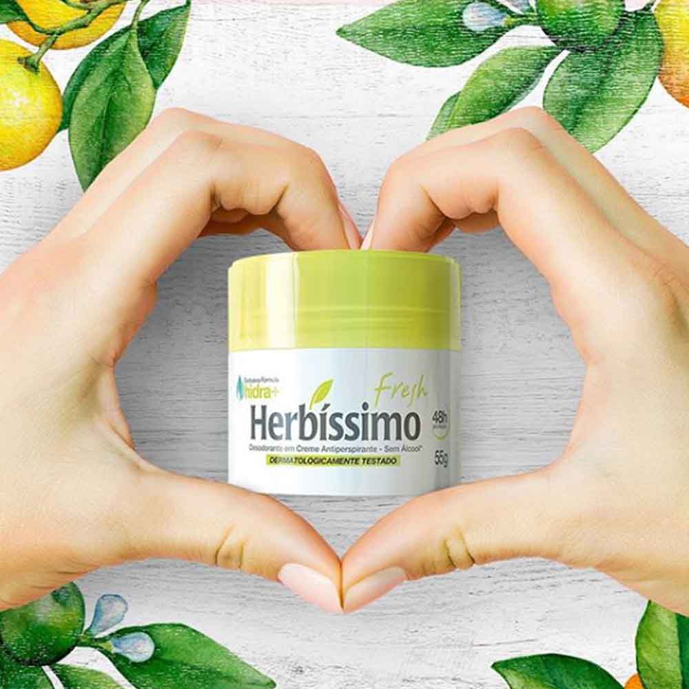 Desodorante Creme Herbíssimo Fresh - 55g - Drogarias Pacheco