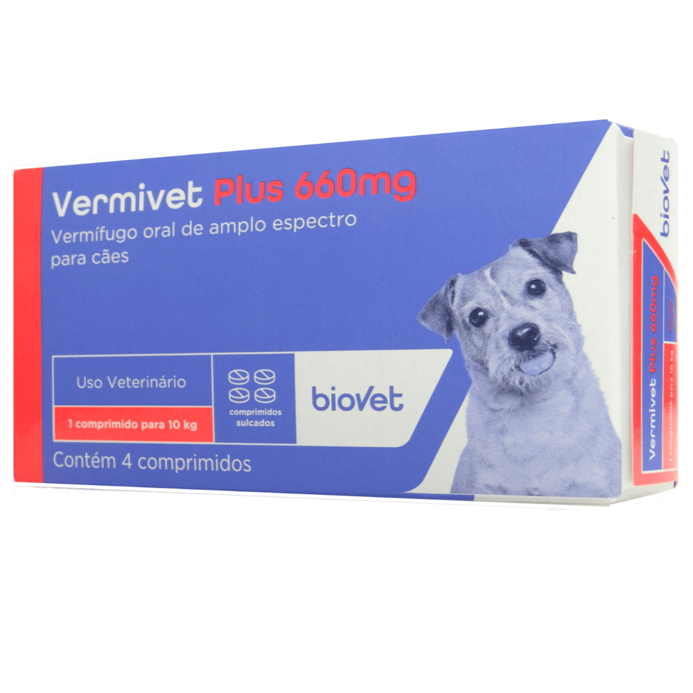 Kit com 10 Vermivet Plus Biovet 660mg c/ 4 Comprimidos - Drogarias Pacheco