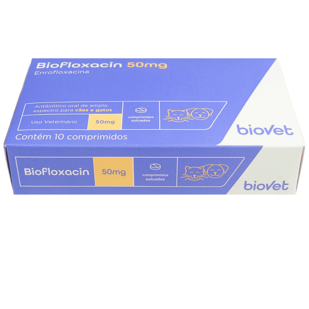 Biofloxacin Biovet 50mg c/ 10 Comprimidos - Drogarias Pacheco