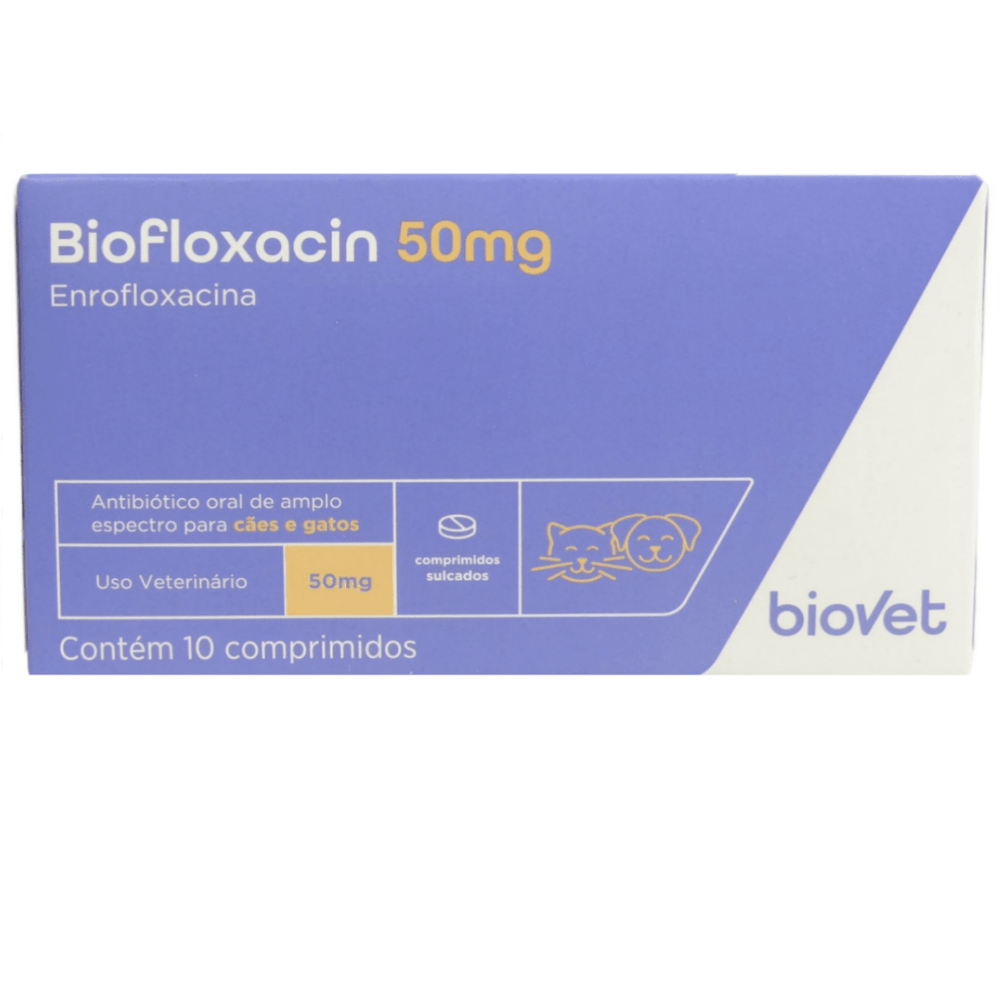 Kit 10 Biofloxacin 50mg C/ 10 Comprimidos- Biovet - Drogarias Pacheco