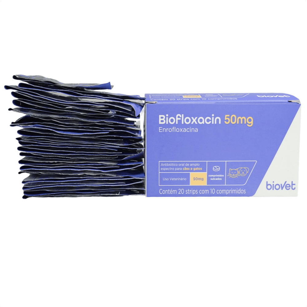 Biofloxacin 50mg Display C/ 200 Comprimidos- Biovet - Drogarias Pacheco