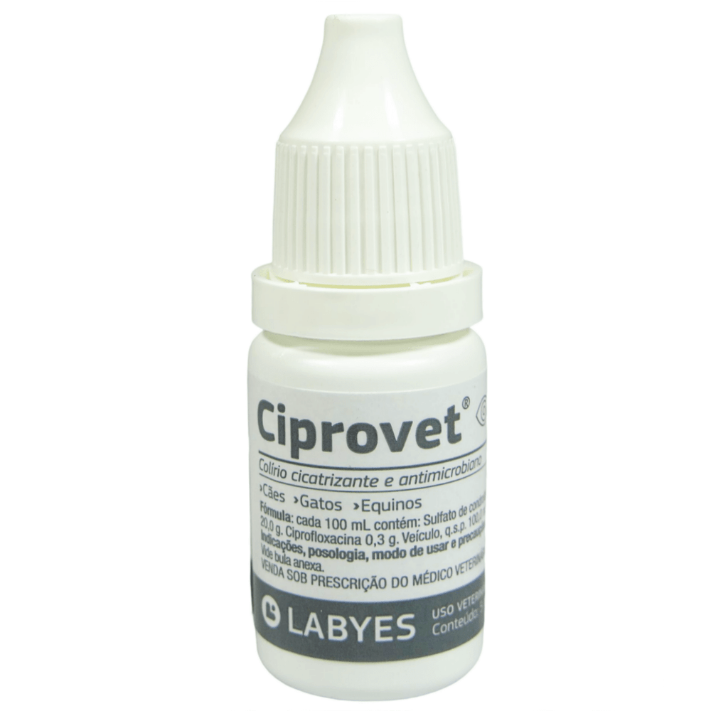 Kit Colírio Ciprovet 5ml Labyes - com 3 unidades - Drogarias Pacheco