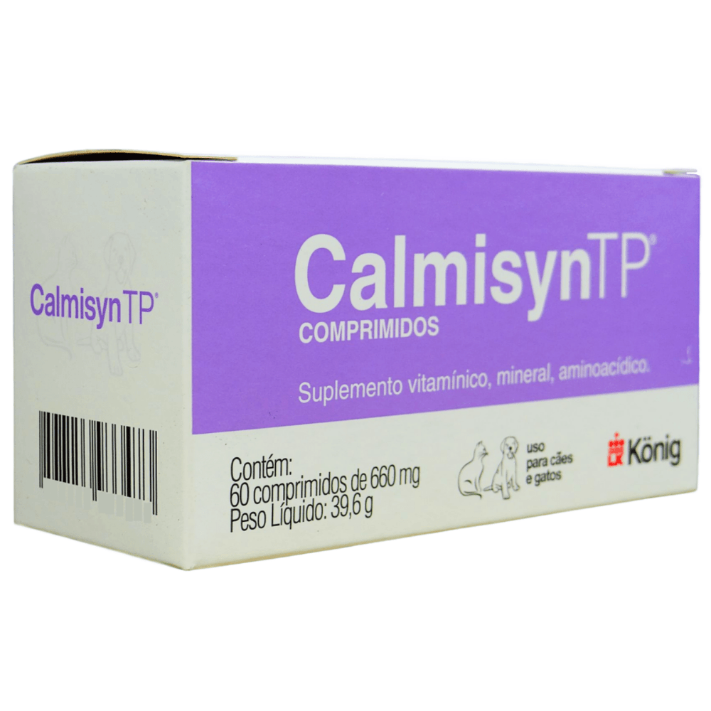 Suplemento Alimentar Calmisyn TP 660mg C/ 60 Comp. para Cães e Gatos ...