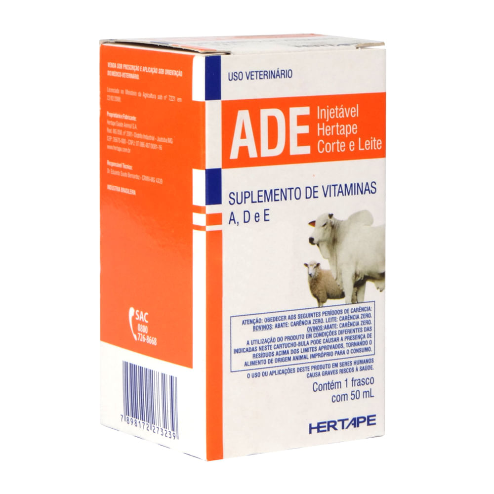 Suplemento ADE Injetável 50ml Ceva - Drogarias Pacheco