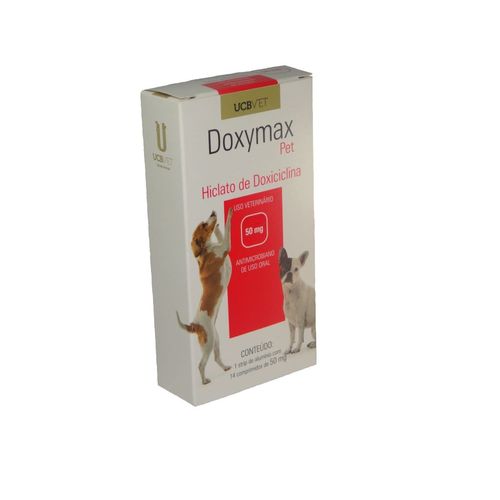 Antimicrobiano Doxymax Pet 50mg C/14 comprimidos UCBVET - Drogarias Pacheco