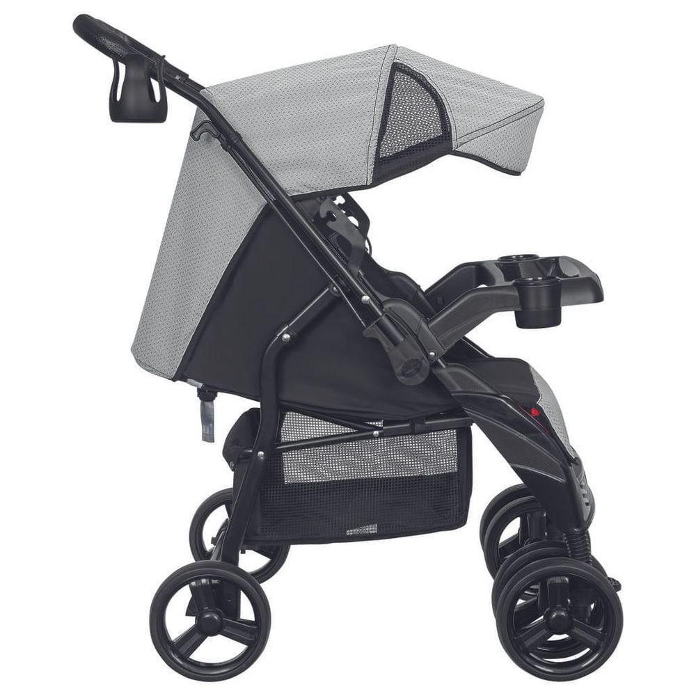 Carrinho de Bebê Nivo Tutti Baby Preto e Cinza + Suporte de Cabeça ...