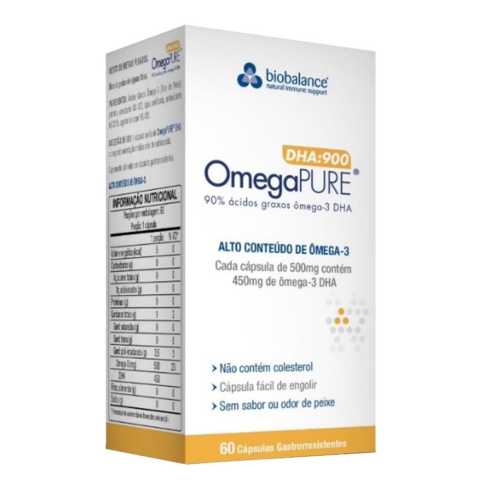 OmegaPure DHA 900 Biobalance 60 cápsulas - Drogarias Pacheco