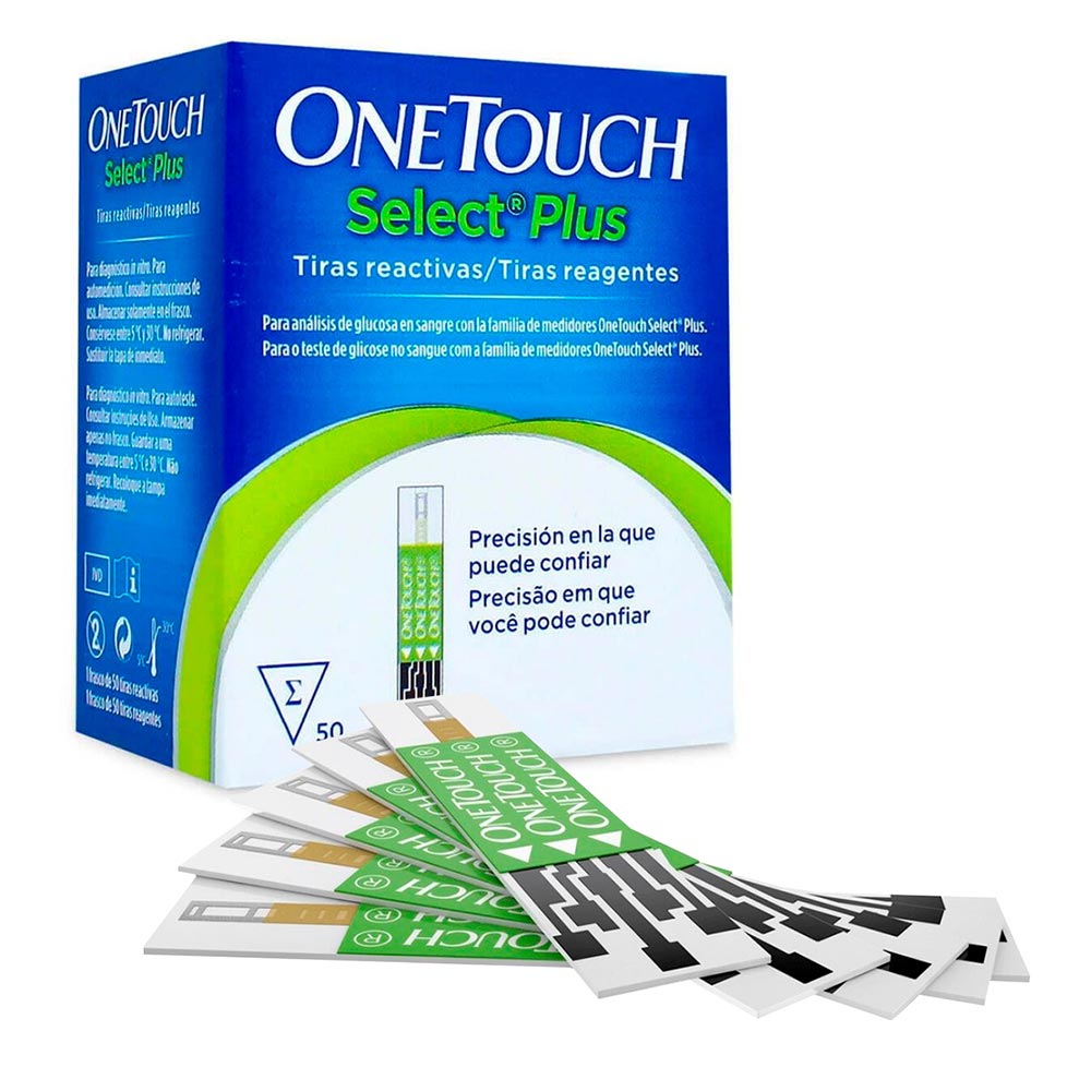 Tiras Reagentes One Touch Select Plus Flex - 50 tiras - Drogarias Pacheco