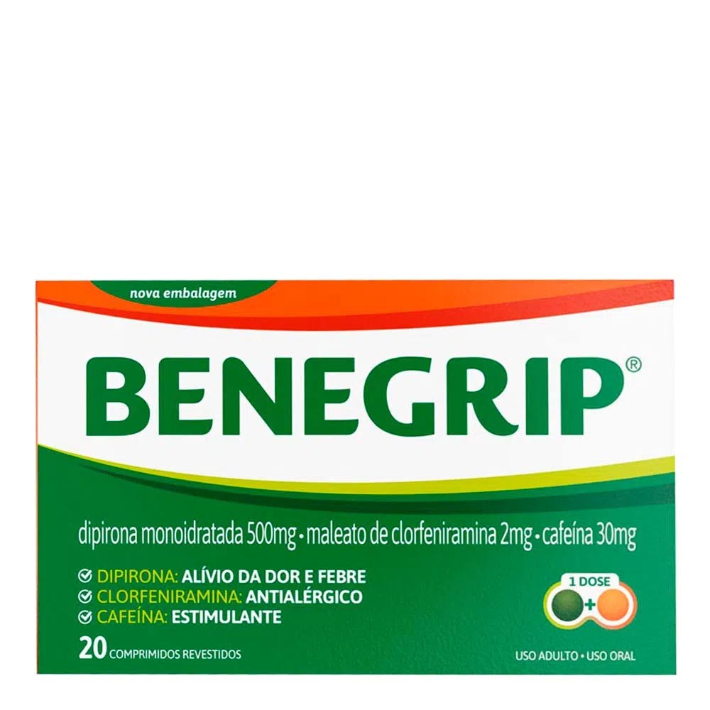 Kit Benegrip Antigripal 20 Comprimidos + Suplemento Alimentar Imuno ...