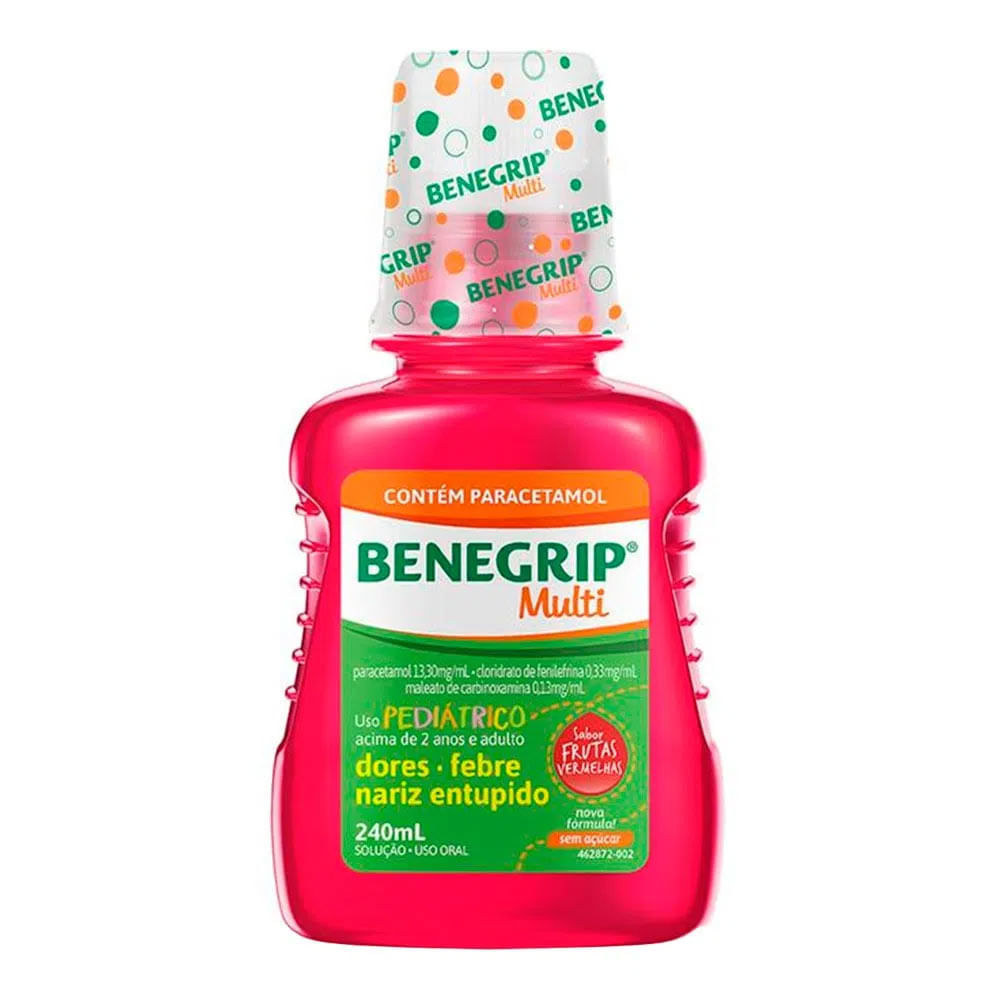 Kit Benegrip Antigripal Multi 240ml + Multi Febre e Dor 140mg/mL Cosmed ...