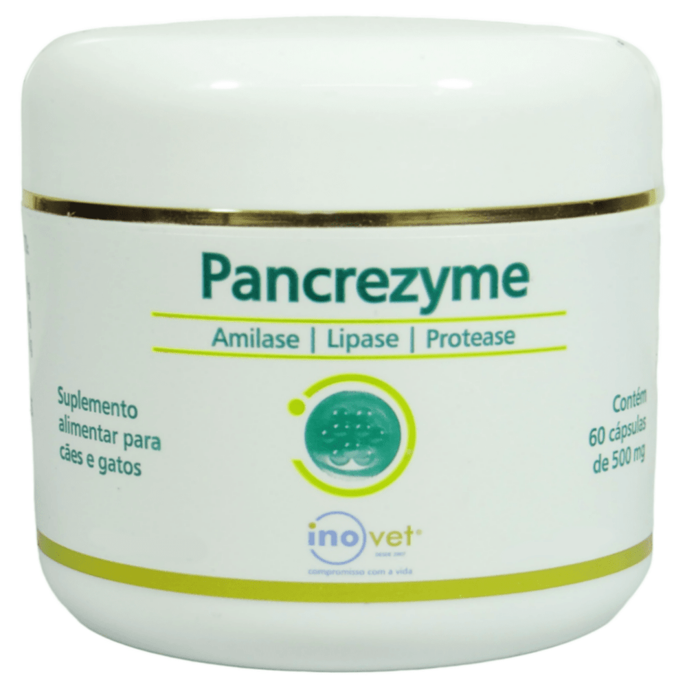 Pancrezyme 60 Cápsulas 500mg Para Cães e Gatos Inovet Kit Com 3 ...