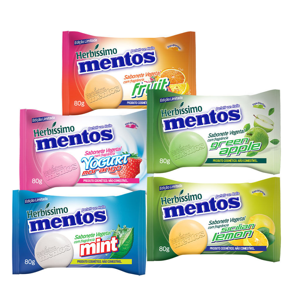 Kit Sabonete Vegetal Herbissimo Mentos c/5 unidades 1 cada fragrância ...