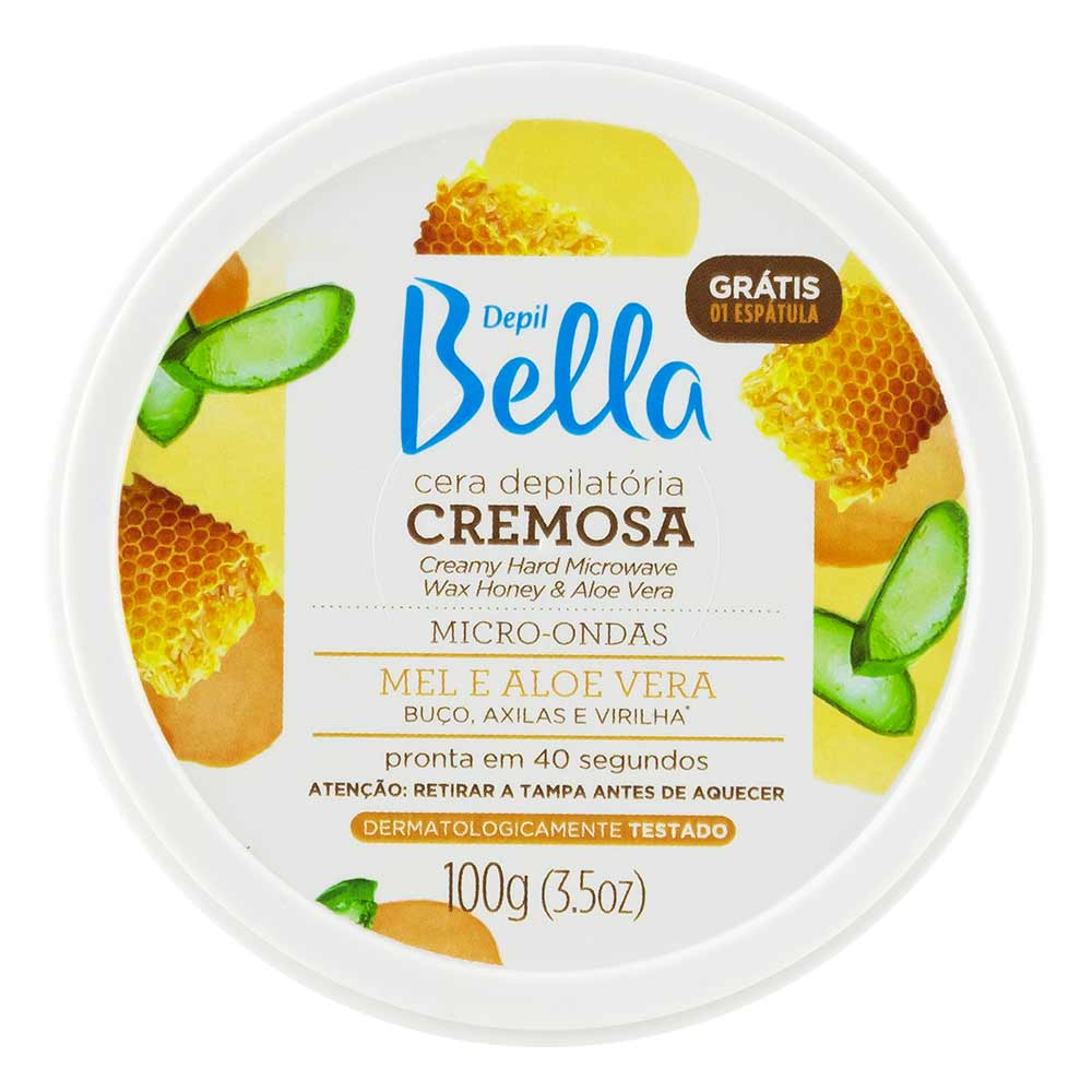 Cera Depilatória Cremosa Micro-ondas Depil Bella Mel E Aloe Vera 100g ...