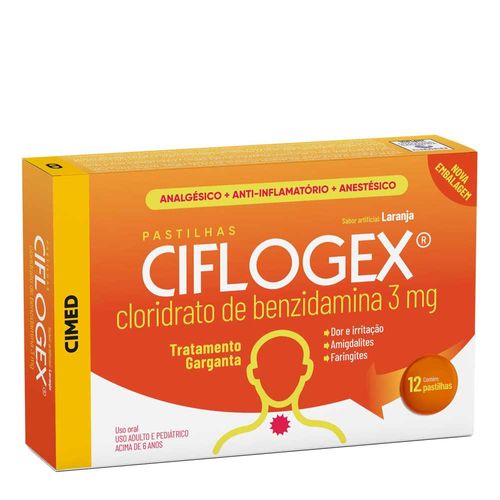 Ciflogex Laranja 3mg Cimed 12 pastilhas - Drogarias Pacheco