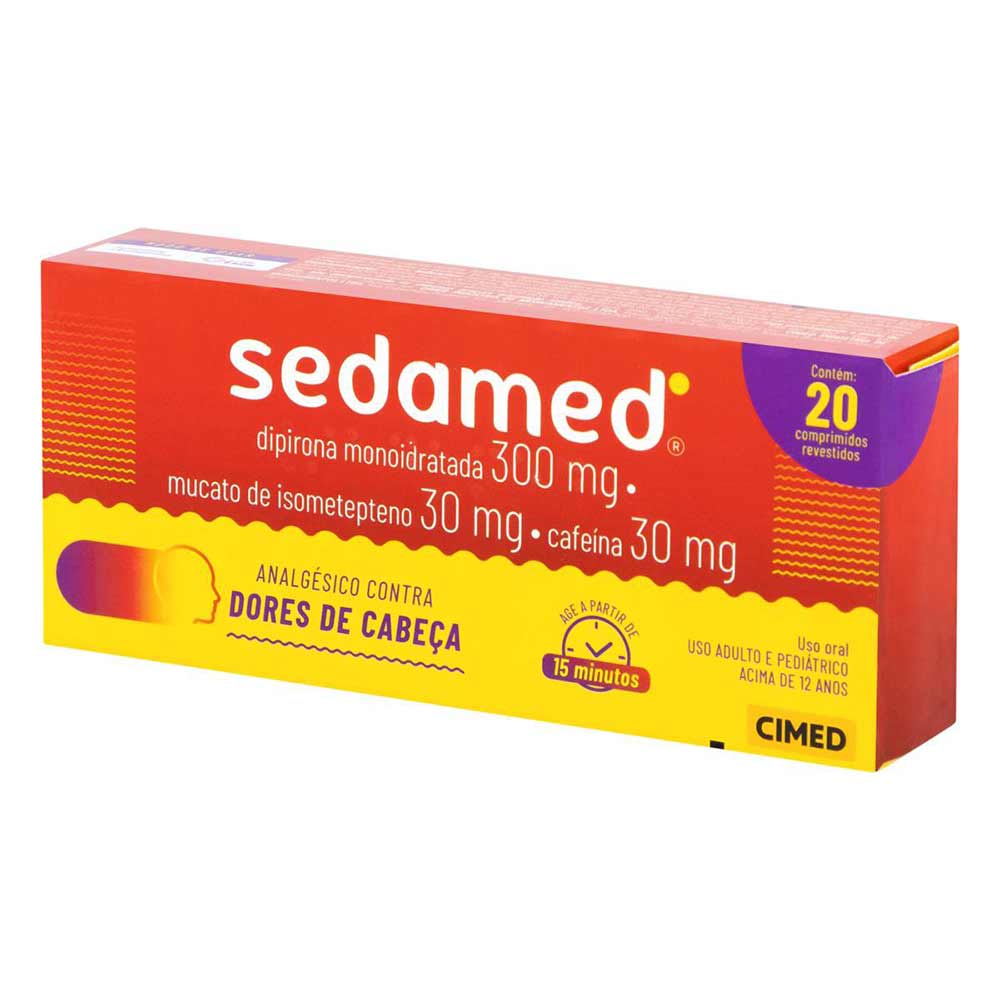 Sedamed Dipirona Monoidratada 300mg + Mocato de Isometepteno 30mg ...