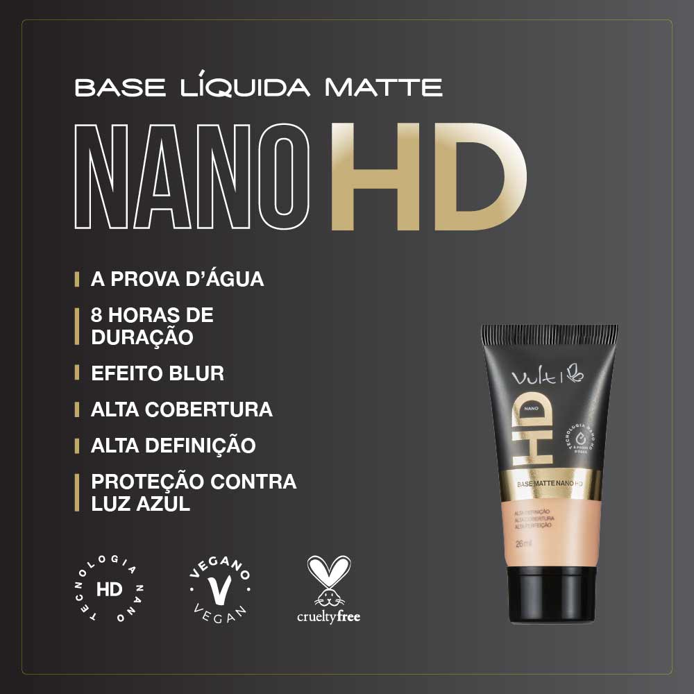 Base Líquida Vult Nano HD Cor V130 26ml - Drogarias Pacheco