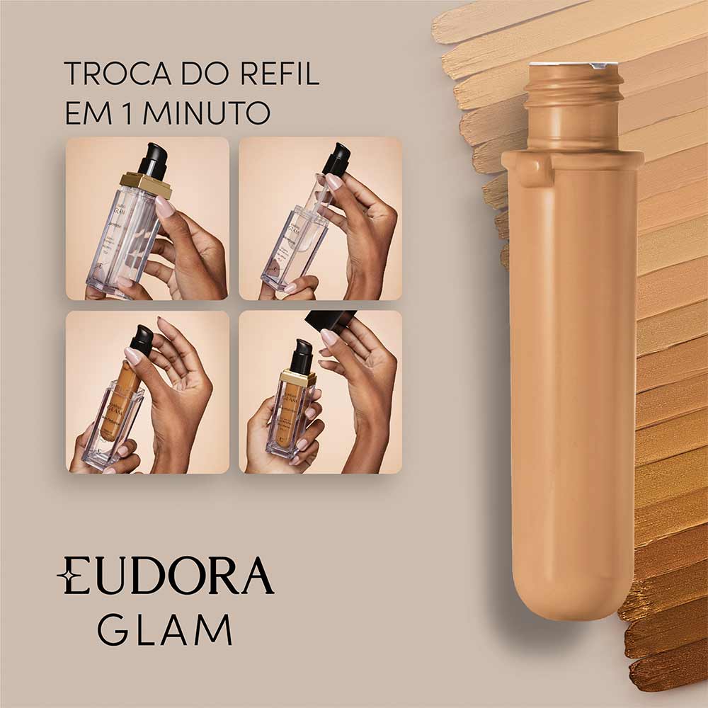 Base Líquida Eudora Glam Skin Perfection Cor 50 30ml - Drogarias Pacheco