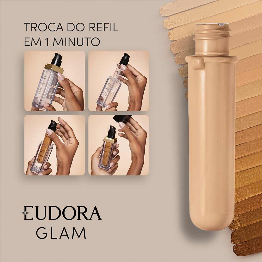 Base Líquida Eudora Glam Skin Perfection Cor 15 30ml - Drogarias Pacheco