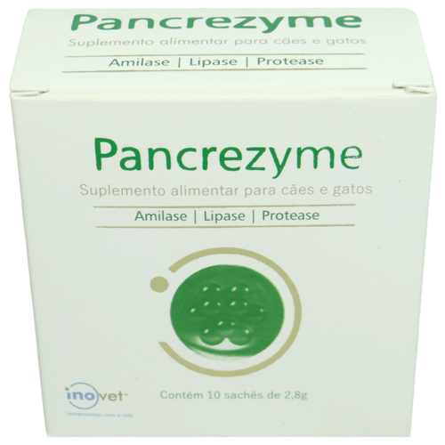 Pancrezyme Suplemento Para Cães e Gatos 2,8g C/ 10 Sachê Kit Com 2 ...