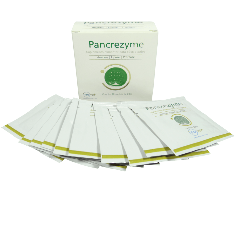 Pancrezyme Suplemento Para Cães e Gatos 2,8g C/ 10 Sachê Kit Com 2 ...