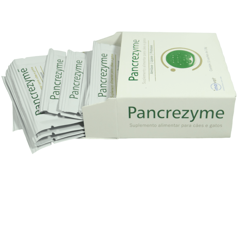 Pancrezyme Suplemento Para Cães e Gatos 2,8g C/ 10 Sachê Kit Com 2 ...