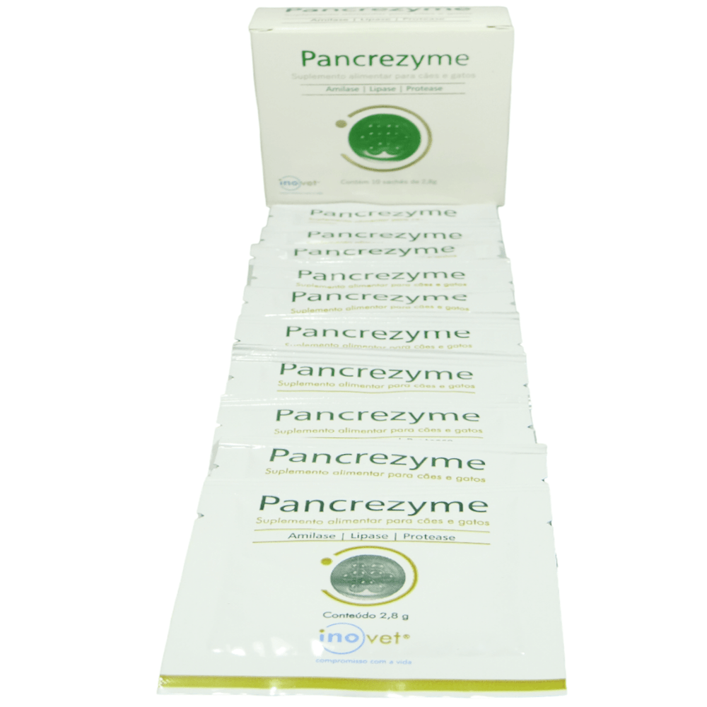 Pancrezyme Suplemento Para Cães e Gatos 2,8g C/ 10 Sachê Kit Com 2 ...