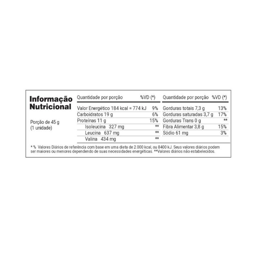 Barra de Proteína Cacau e Maca Peruana 40g - biO2 - Drogarias Pacheco