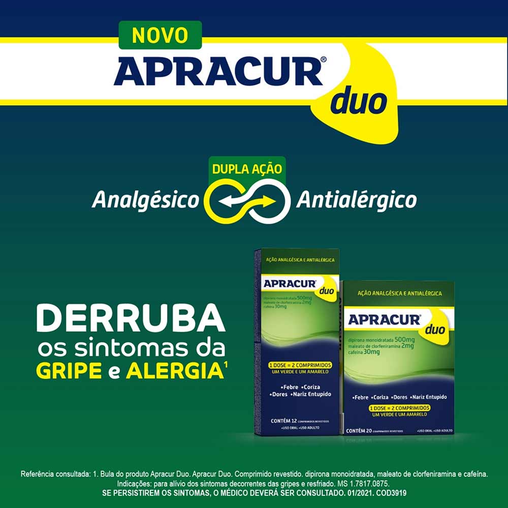 Apracur Duo 20 Comprimidos - Drogarias Pacheco