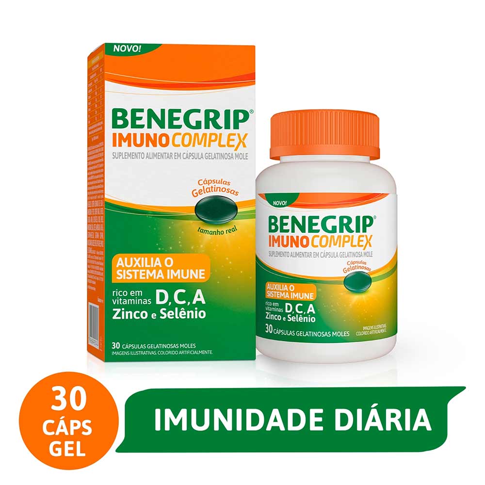 Suplemento Alimentar Benegrip Imuno Complex 30 Cápsulas - Drogarias Pacheco