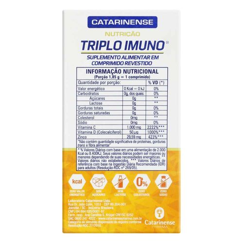 Suplemento Alimentar Imuno Triplo Nutrição 30 Comprimidos - Drogarias ...