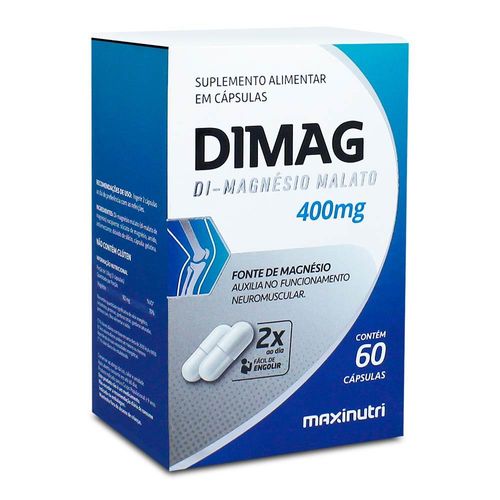 Dimag Dimalato De Magnésio 400mg Maxinutri - 60 Cápsulas - Drogarias ...