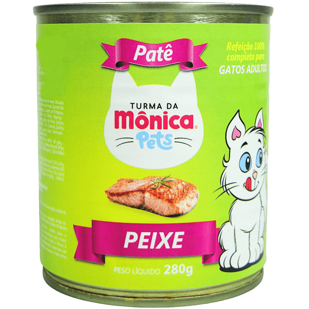 Ração Úmida Turma da Mônica Pets Patê Sabor Peixe 280g Gatos Adultos ...
