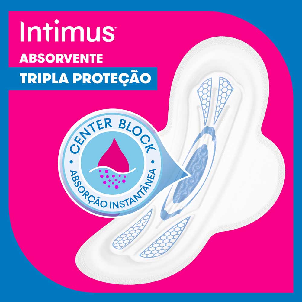 Absorvente Intimus® Tripla Proteção Seca C/Abas 16 Unidades - Drogarias ...