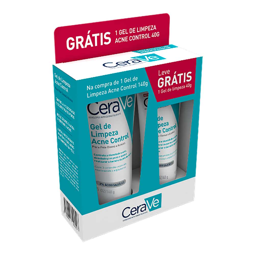 Kit Cerave Gel De Limpeza Acne Control 140g + Gel De Limpeza Acne ...