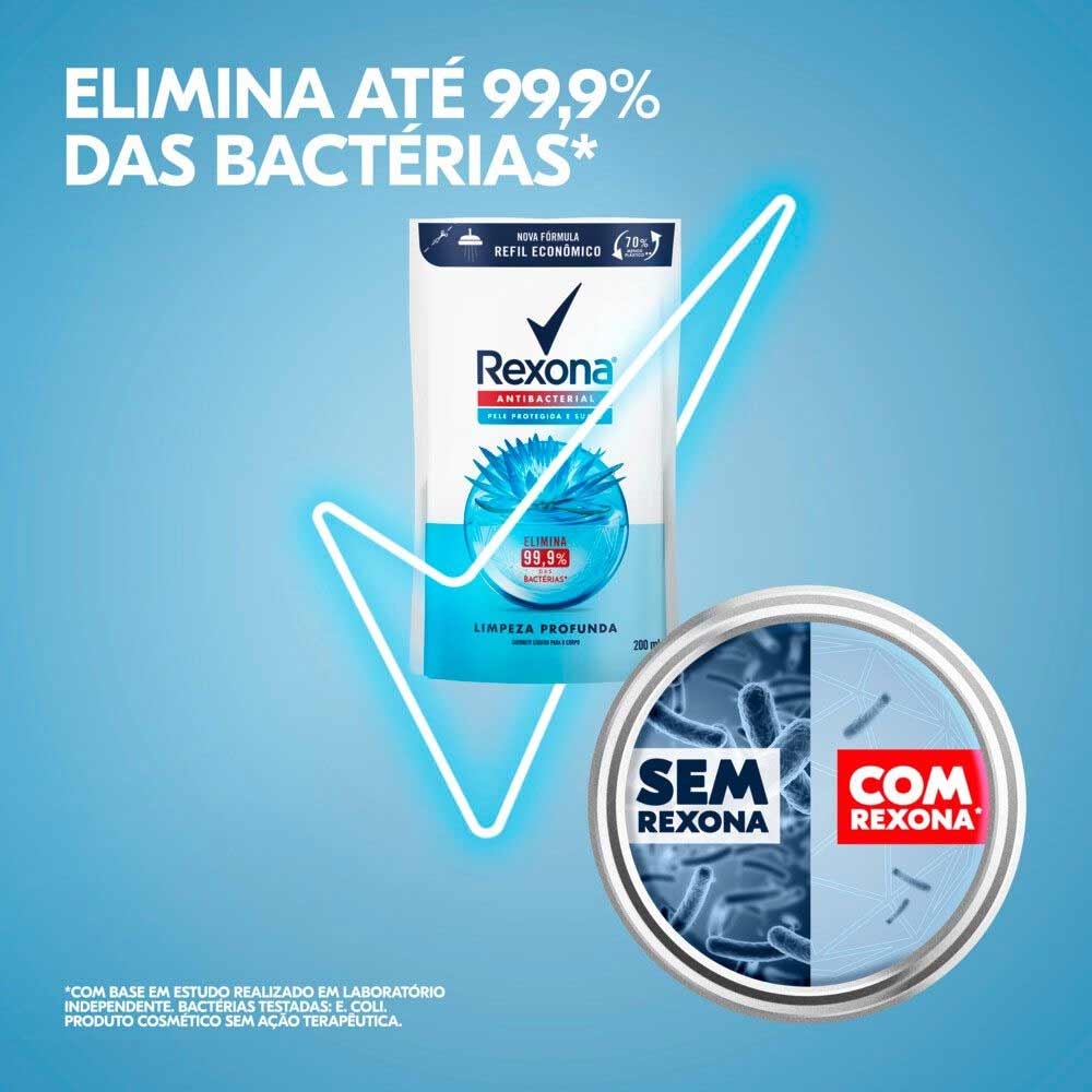 Refil Sabonete Líquido Rexona Antibacteriano Limpeza Profunda 200ml ...