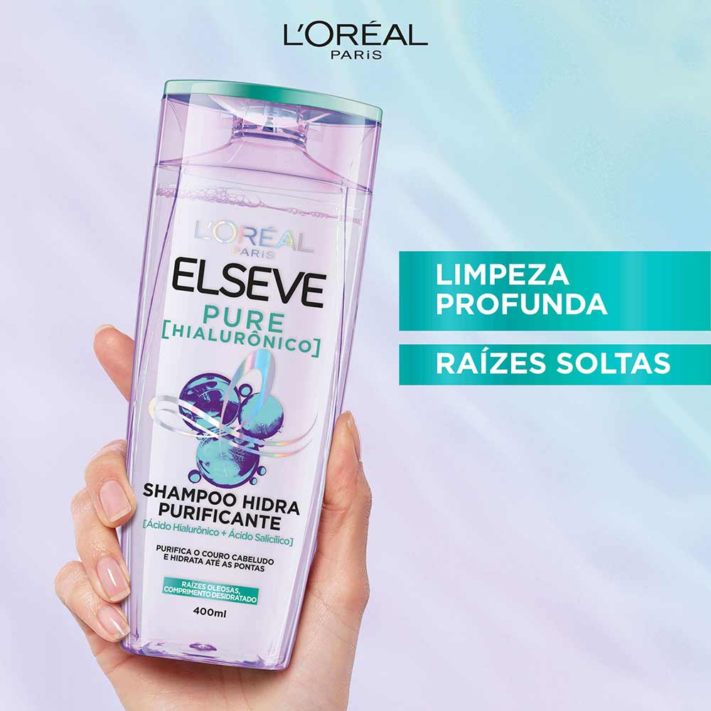 Shampoo L'Oréal Paris Elseve Pure Hialurônico 400ml - Drogarias Pacheco