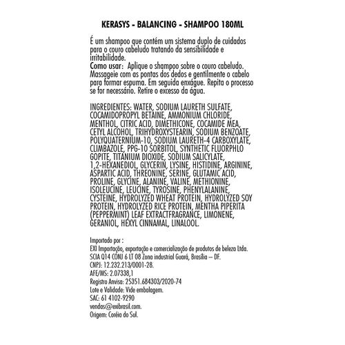Shampoo Kerasys Scalp Balancing 180ml - Drogarias Pacheco