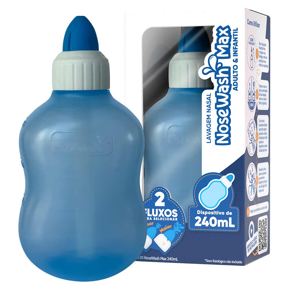 Dispositivo Para Lavagem Nasal Nosewash Max Adulto e Infantil 1 Unidade - Drogarias Pacheco