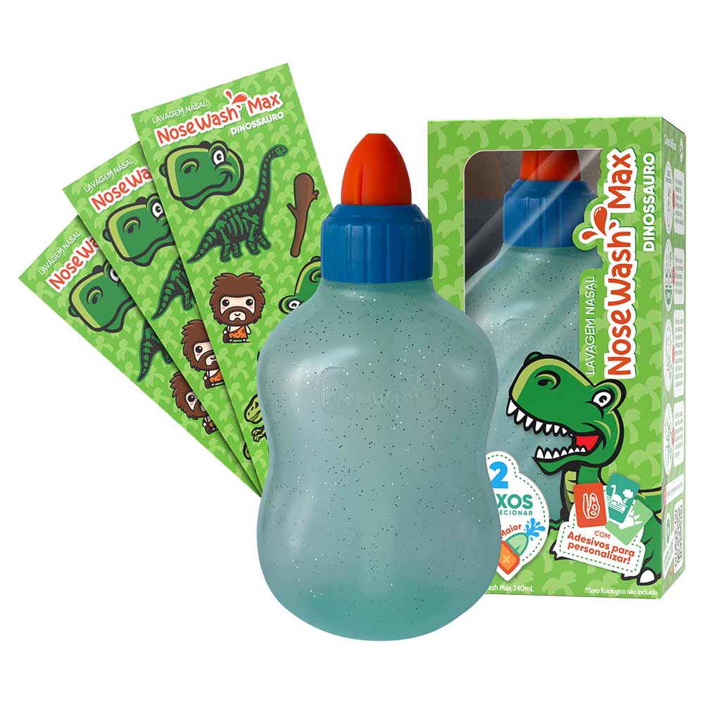Dispositivo Para Lavagem Nasal Nosewash Max Dinossauro 1 Unidade - Drogarias Pacheco