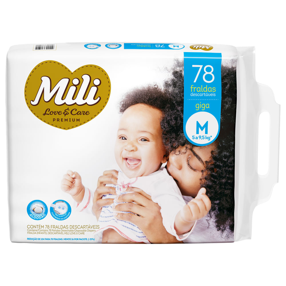 Fralda Descartável Bebê Giga Premium Mili - Drogarias Pacheco