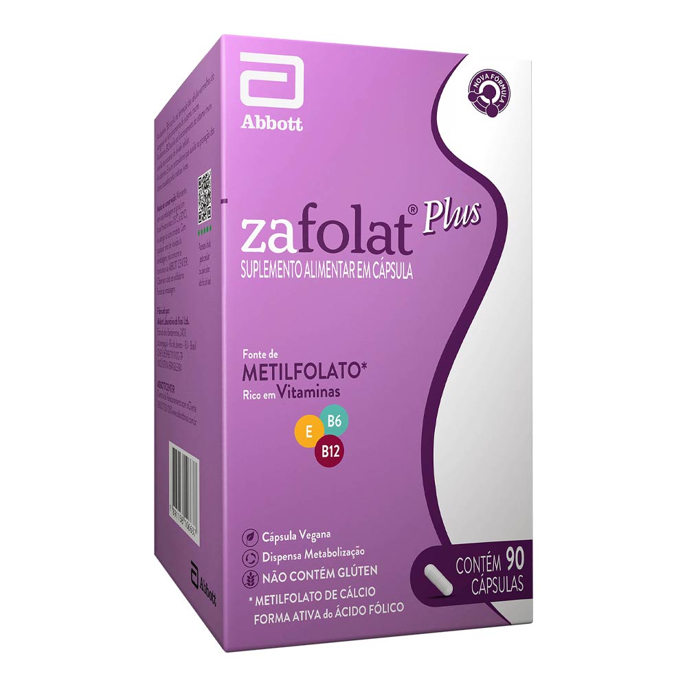 Suplemento Alimentar Zafolat Plus Abbott 90 Cápsulas - Drogarias Pacheco