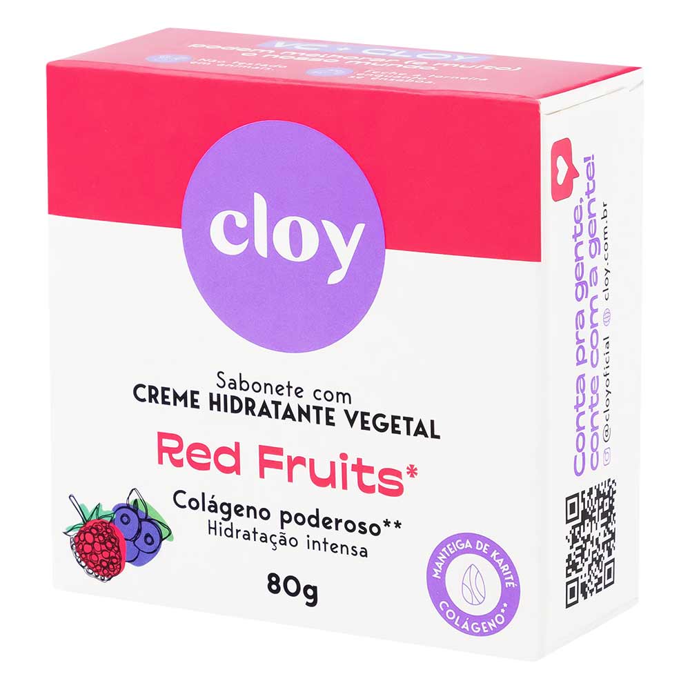 Sabonete em Barra Cloy Red Fruits Colágeno Poderoso 80g - Drogarias Pacheco