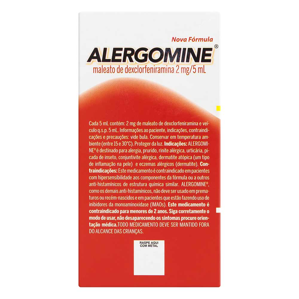 Antialérgico Alergomine 2mg/5ml Cimed 120ml Solução Oral + Copo Medidor ...