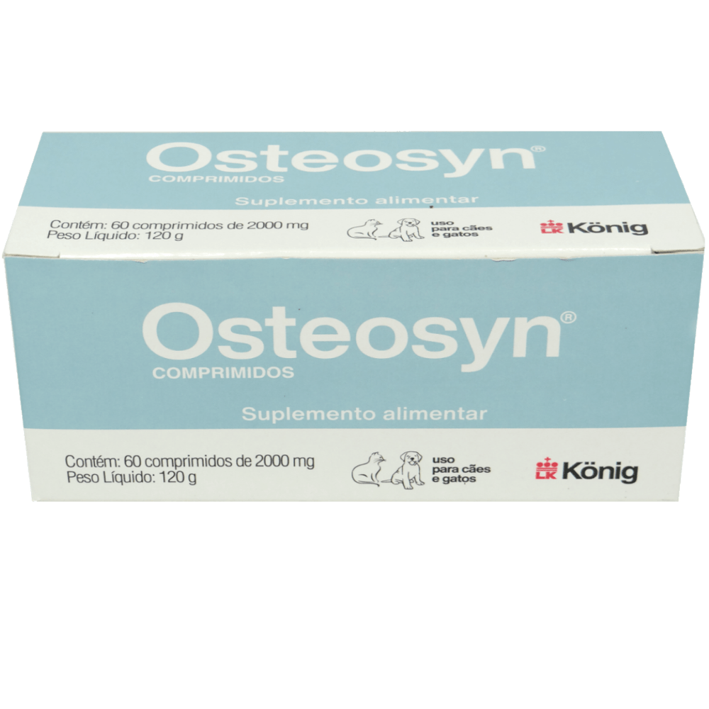 Osteosyn 2000mg Com 60 Comprimidos Para Cães e Gatos Raças Grandes Kit ...