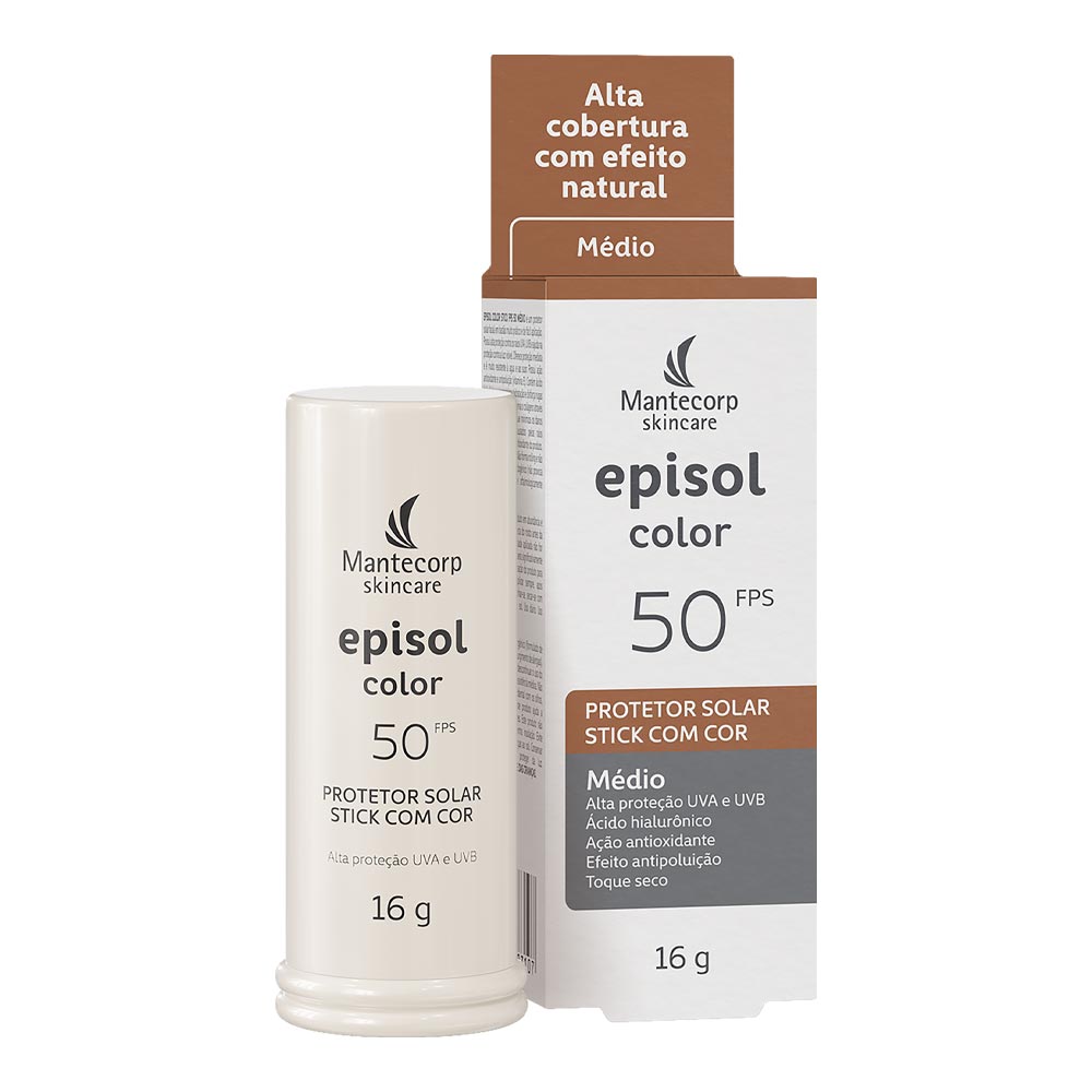Protetor Solar Facial Mantecorp Episol FPS50 Stick Cor Médio 16g ...