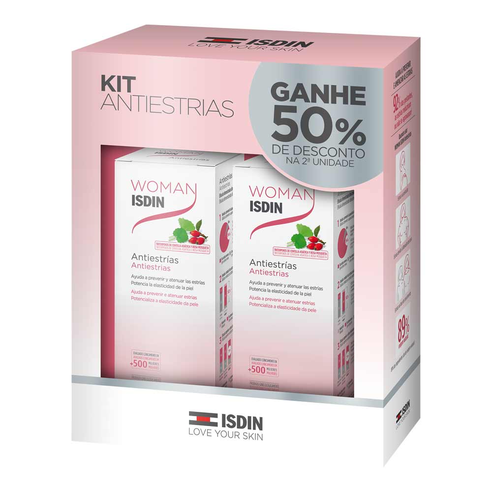 Kit 2 Creme Corporal Isdin Woman Antiestrias 250ml - Drogarias Pacheco