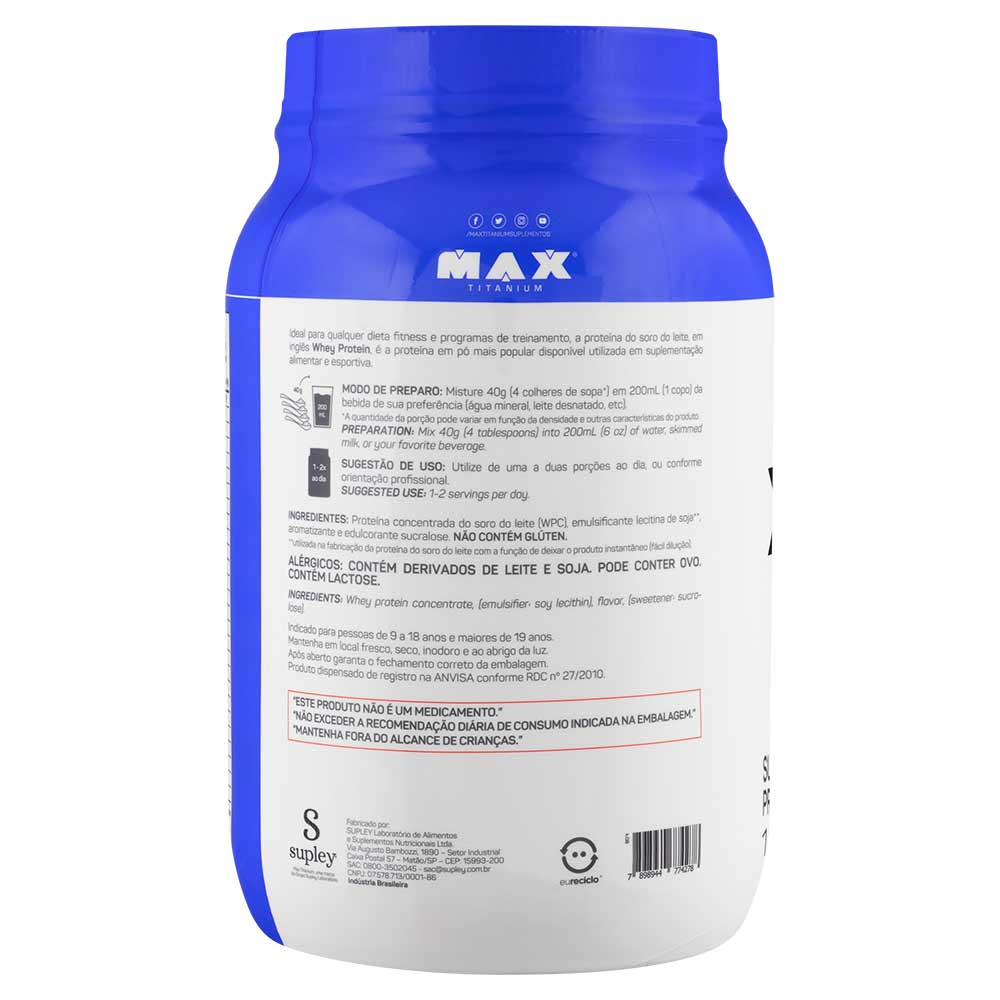 Whey Protein Pro Max Titanium Pó Baunilha 1kg - Drogarias Pacheco