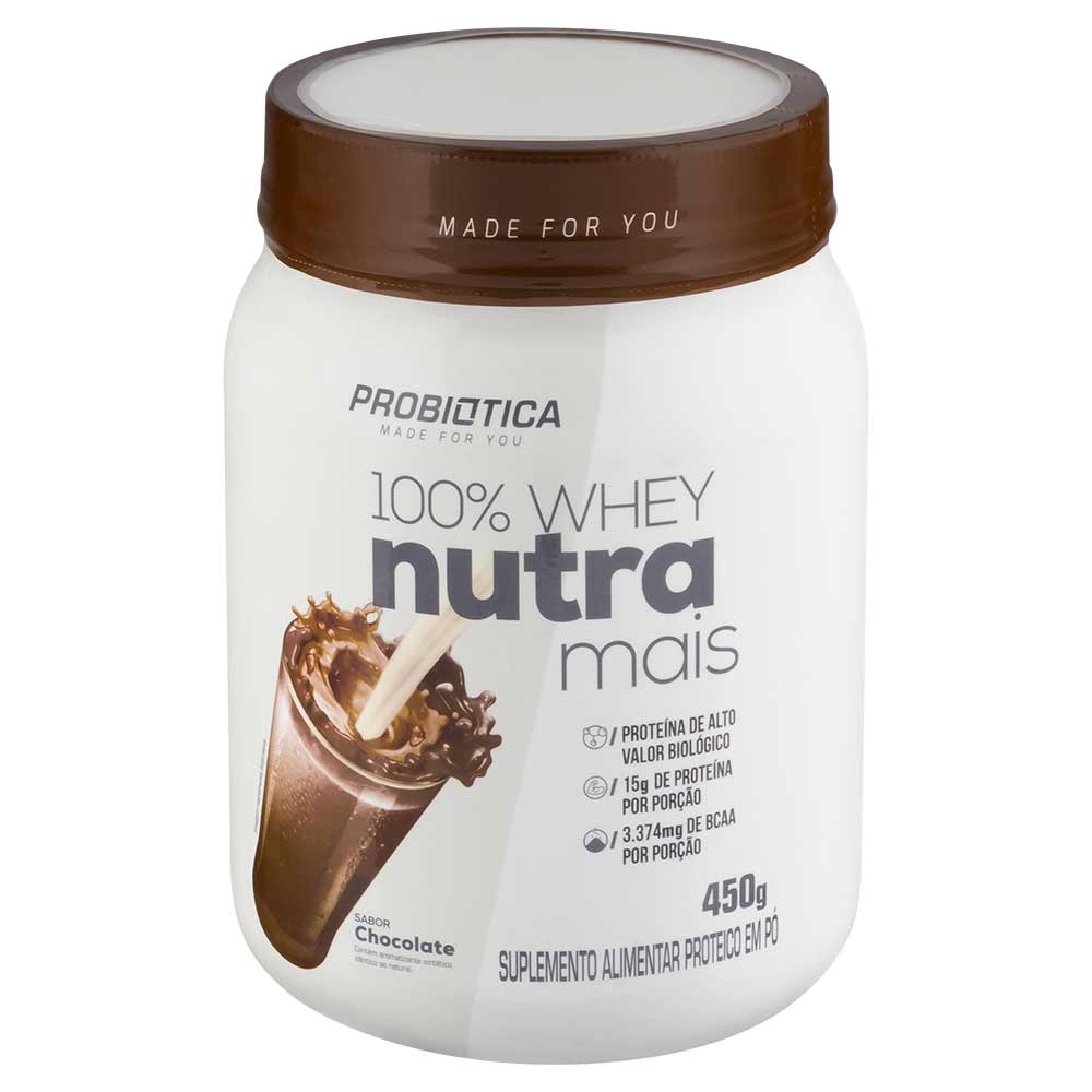 Whey Protein Probiótica 100% Nutra Mais Pó Chocolate 450g - Drogarias ...